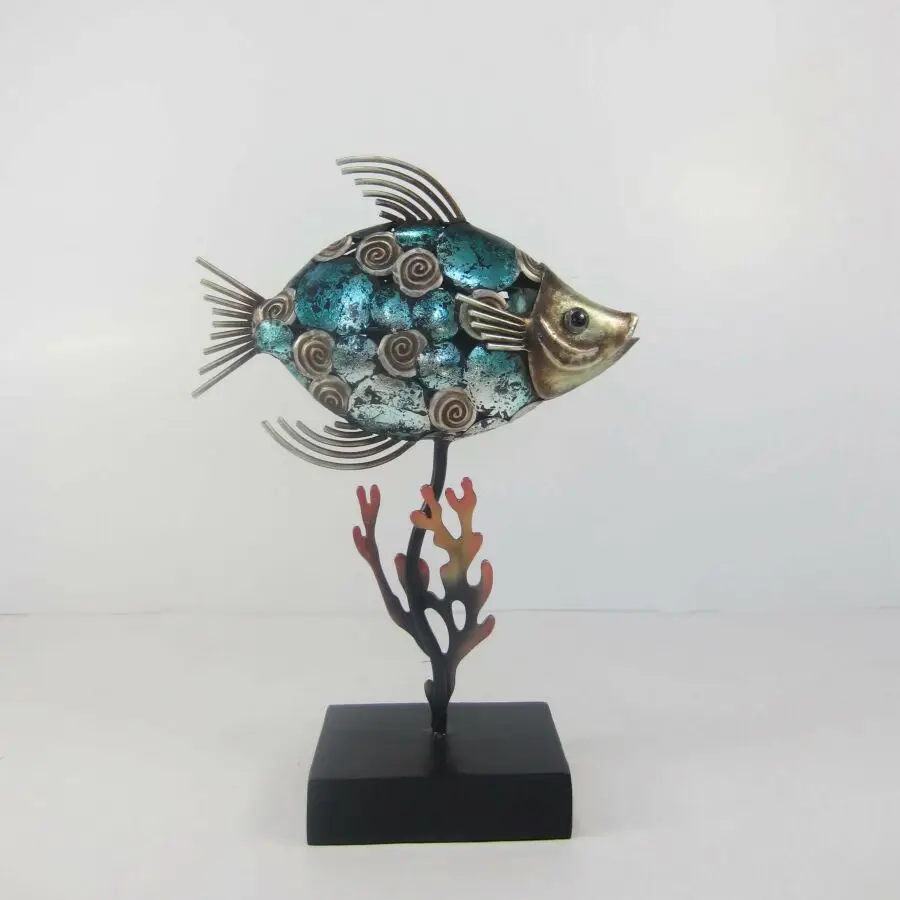 Handmade Metal Fish Table Art Decor Sea Life Nautical Home Decor And ...