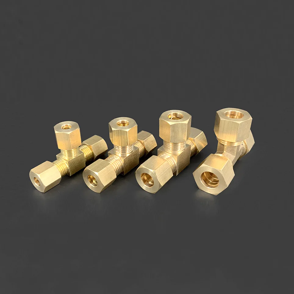 Brass Ferrule Joint T Type Three-way Double Ferrule T-type Marine ...