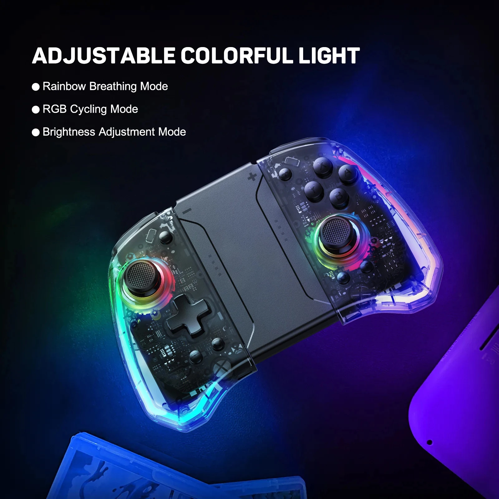 Ye LinYuvo Wireless Gaming Joystick Transparent Style Rainbow Breathing ...