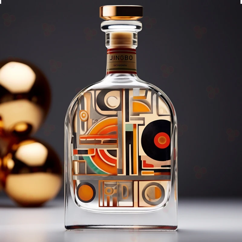 Custom Botella De Vidrio Luxury Square Empty Clear Vodka Gin 750Ml ...