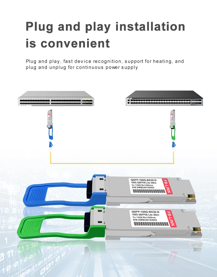 FB-LINK 100G QSFP28 BIDI 30KM - Efficient Optical Transceiver