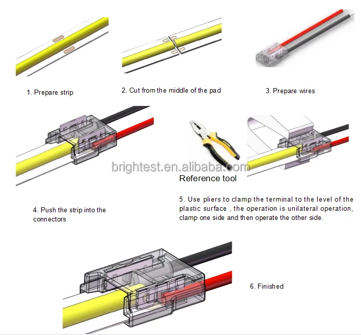 FOB Connectors PCB to Wire LED Strip COB Connector for IP20