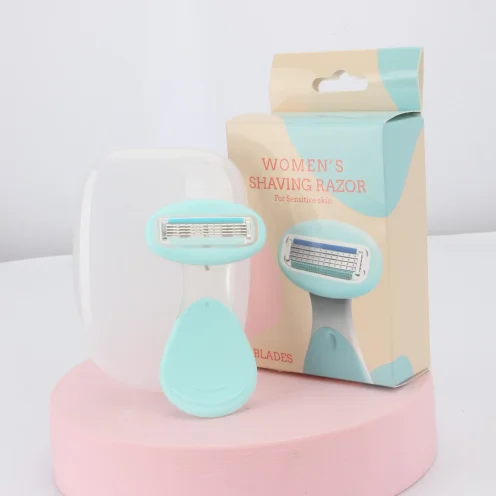 Women's Disposable Razor Four Stainless Steel Blade With Wide Rubber ...