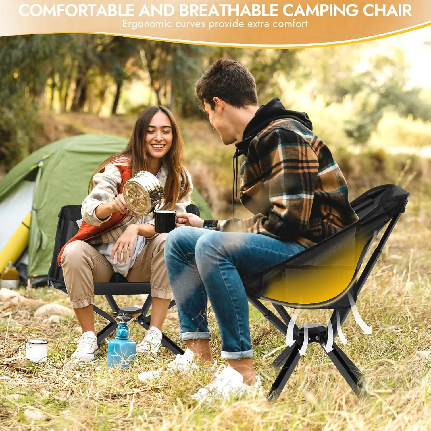 HISPEED Aluminum Foldable Backpack Beach Chair - Portable & Durable