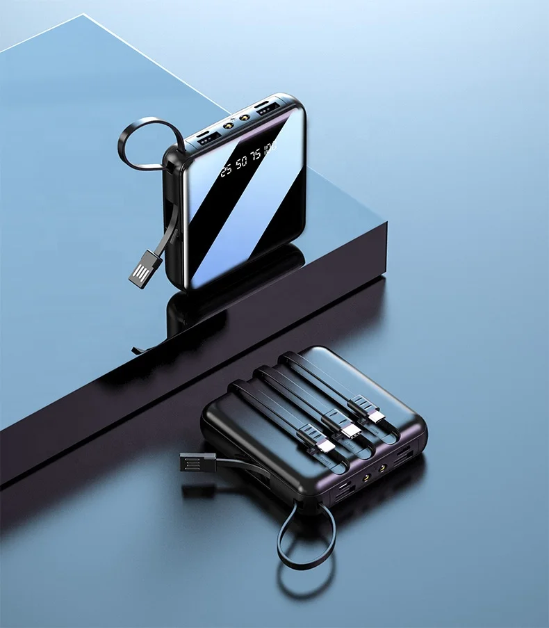 Built-in Cables 10000mah Power Bank Fast Charge Portable Universal ...