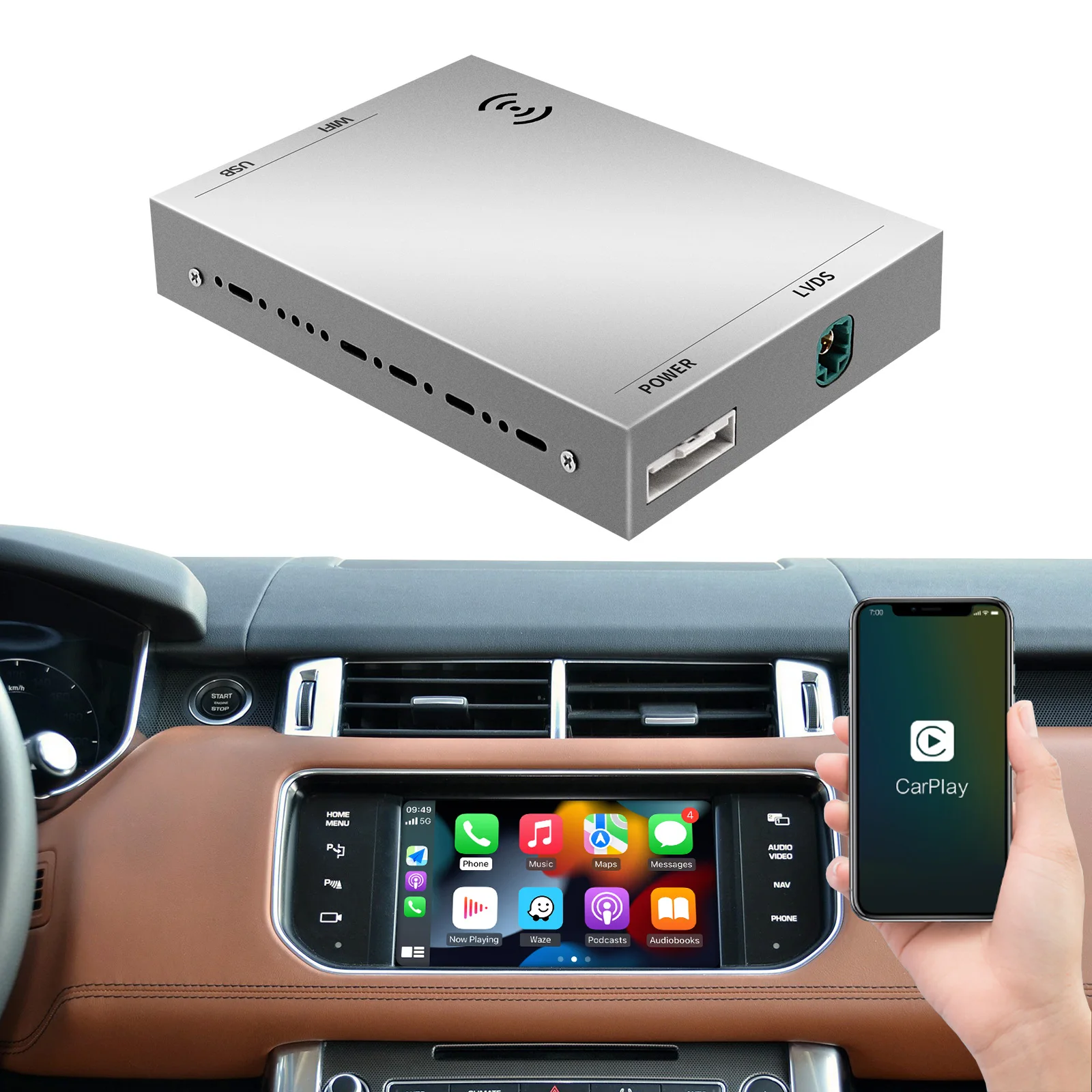 CARABC Wireless Apple Carplay Android Auto For Land Rover Jaguar Bosch Harman Wireless Carplay ...