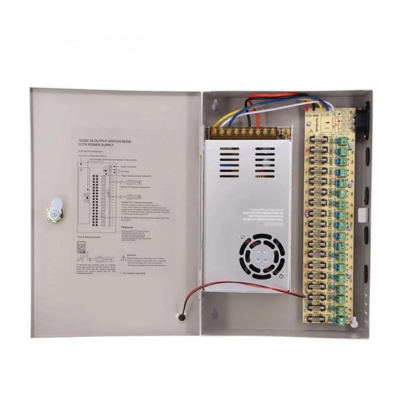 Cctv 18 Channel Output 30 Amp 12v Dc Cctv Distributed Power Supply Box ...