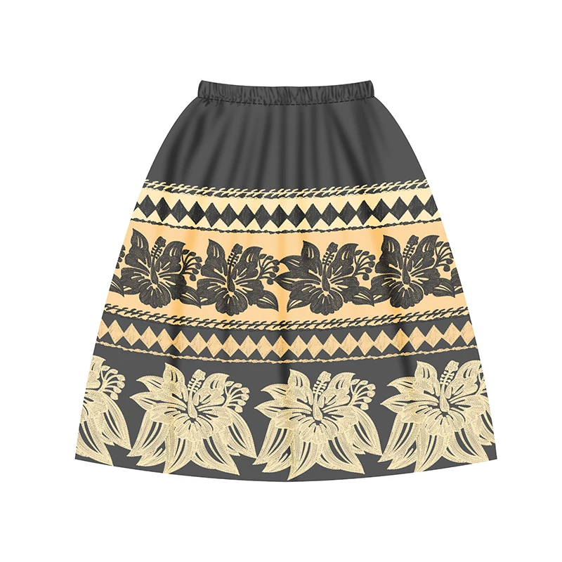 New Arrival Pacific Island Flowers Print Summer Fashion Women Skirt ...