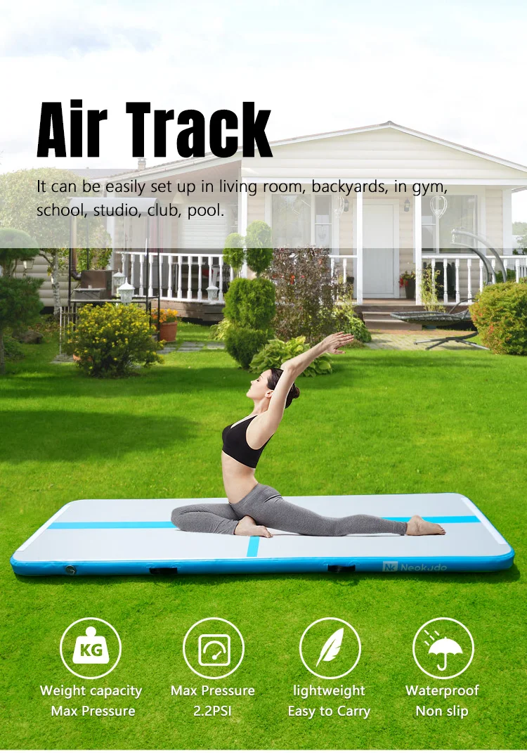 NEOKUDO Air Gymnastics Tumble Track Inflatable Tumbling Air Mats for ...