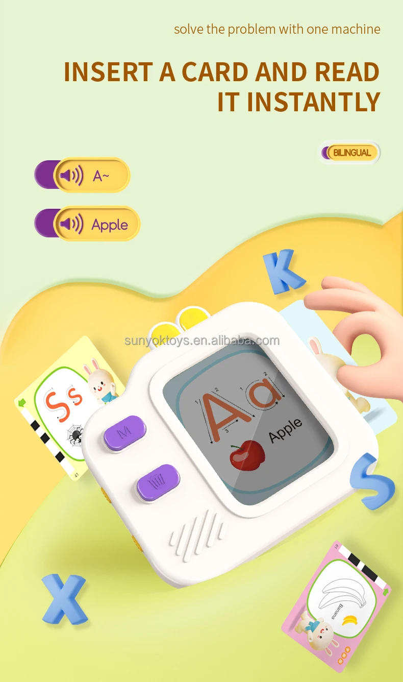 Early Education Learning Machine Talking Flash Cognitive Card Drawing ...