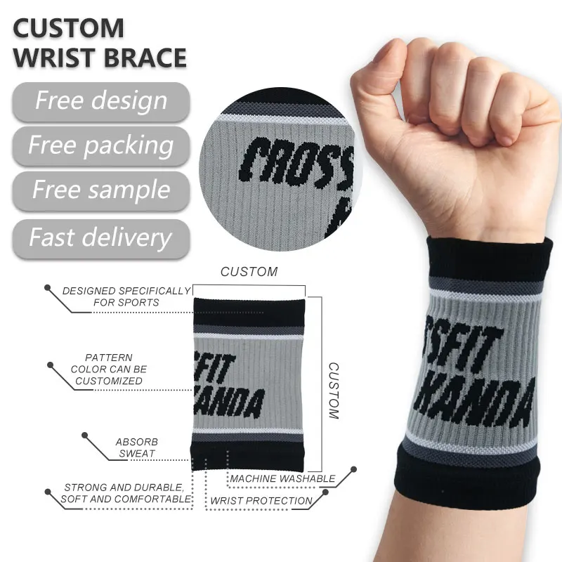 Custom Cross Fitness Wristbands With logo Sport Sweatbands No Minimum ...