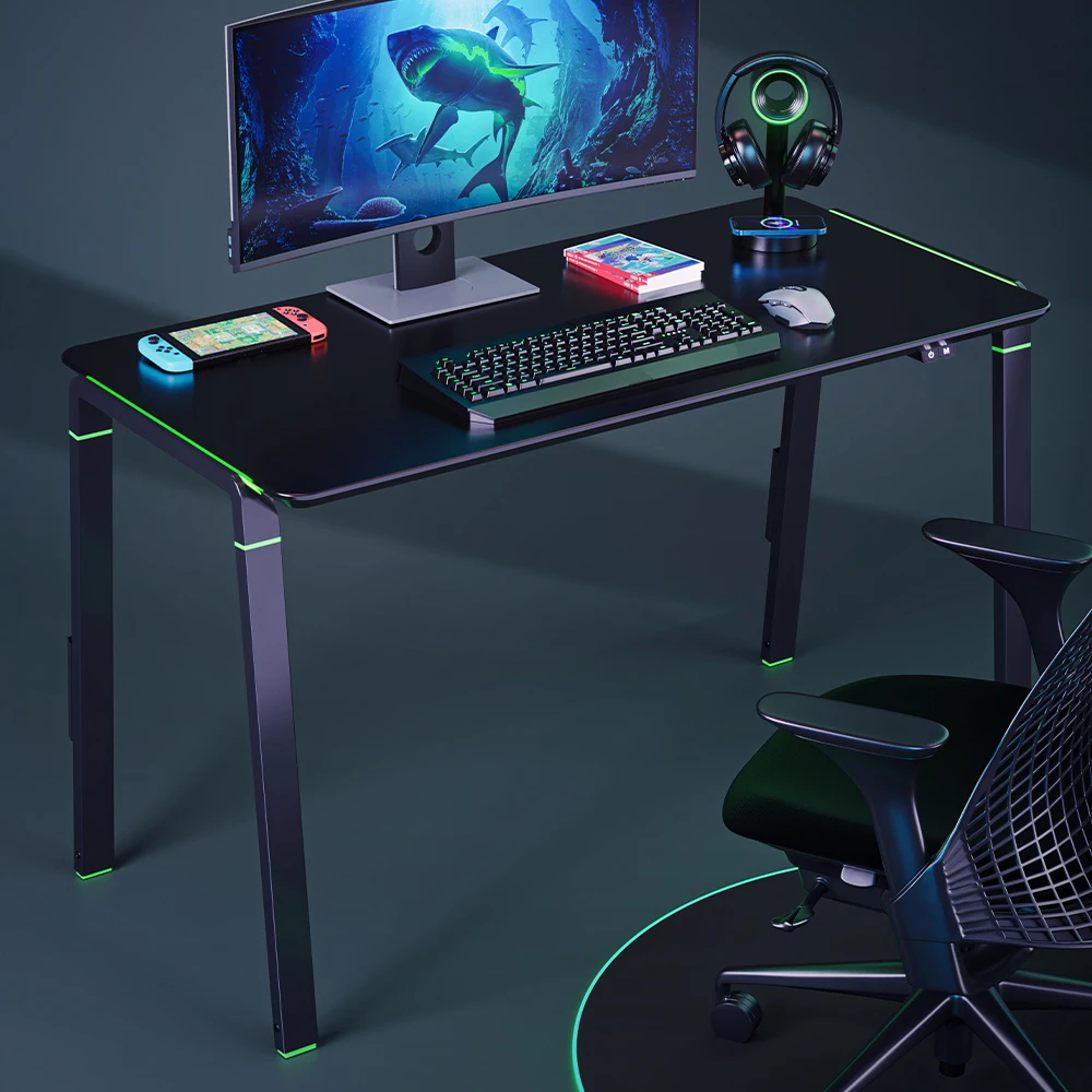 Gmd05 Rgb Lighting Gaming Desk Table With Cable Tray Cover Esport Game ...