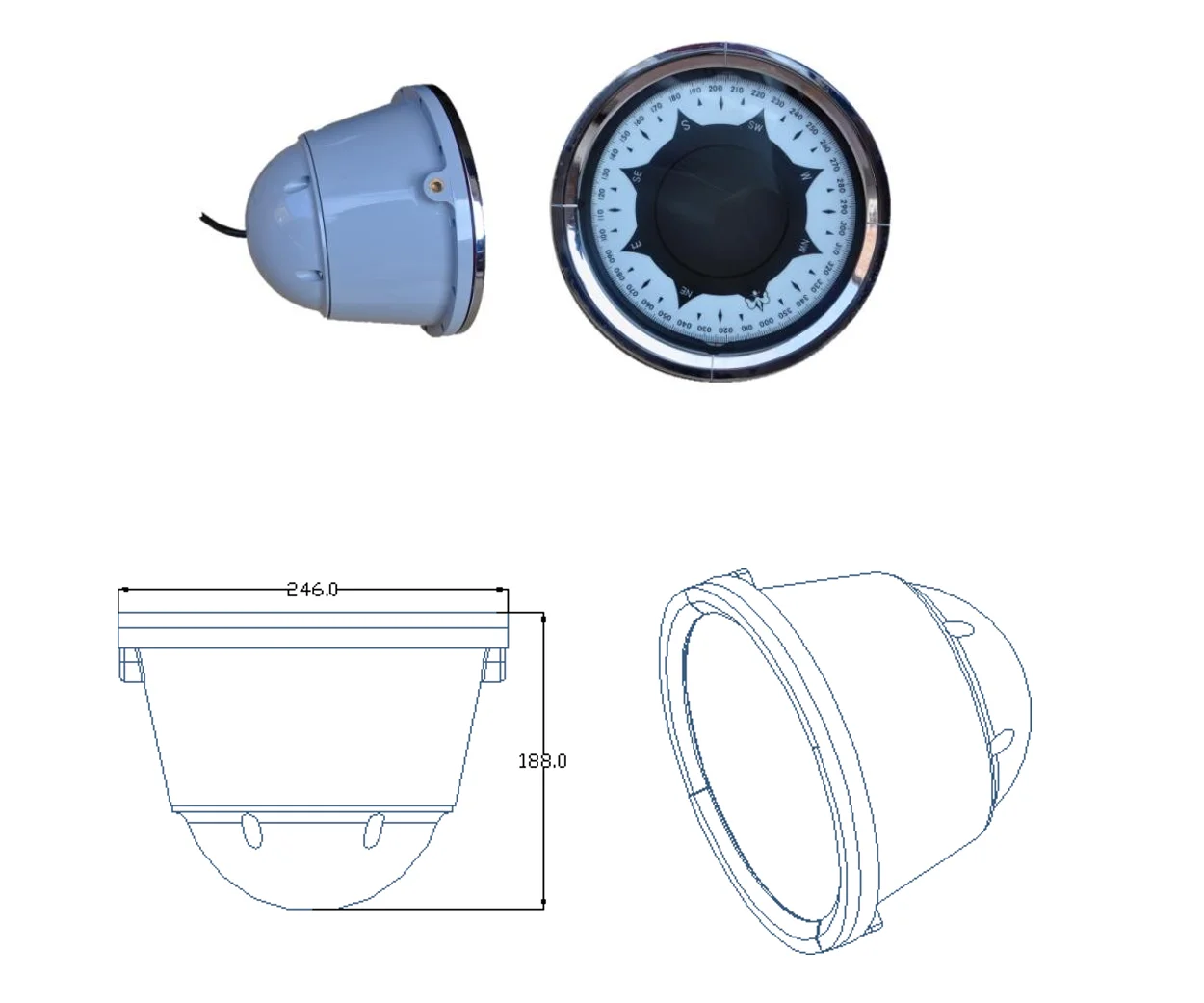 Marine Electronics AR-81 Gyrocompass Bearing Repeater, GPS Navigation ...