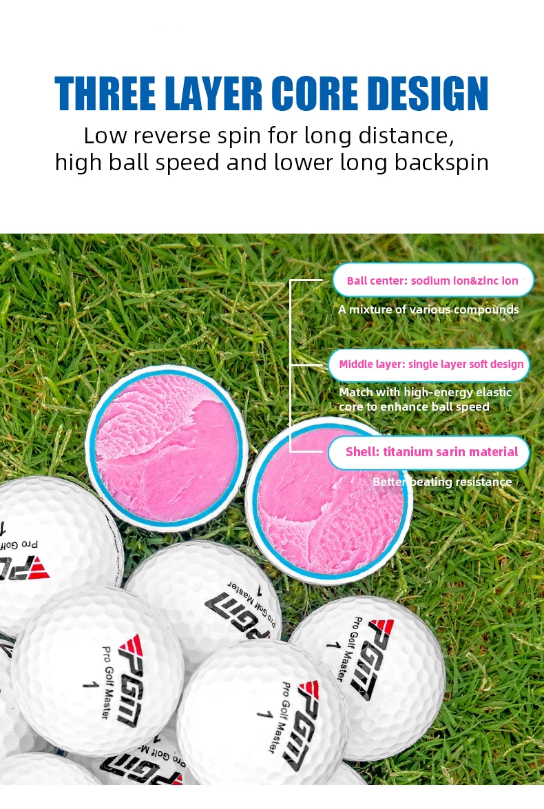 PGM Q017 Custom 3-Piece Golf Ball Gift Set - Premium Quality