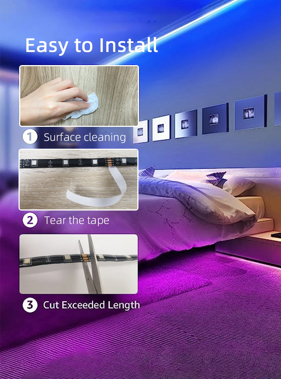 Decoration 5050 Rgbw Led Strip Light Wi-fi+bluetooth Voice Control 5m ...