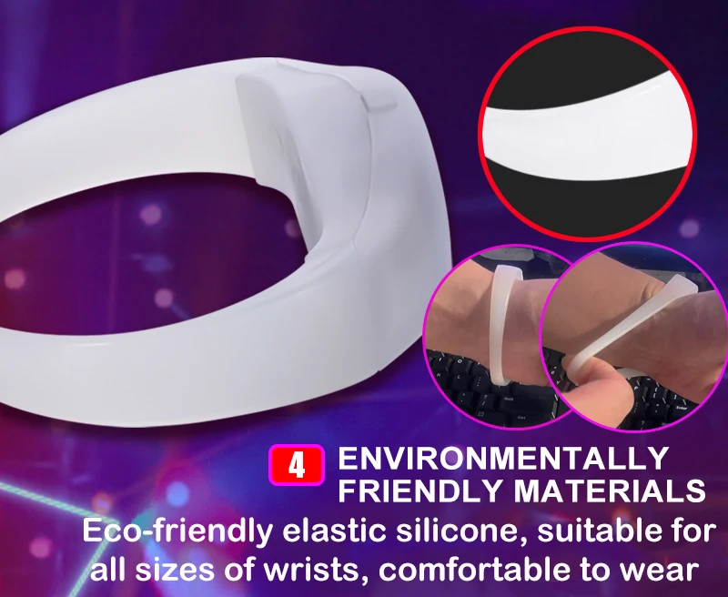 Rgb Wireless Control Bracelet Led Rubber Multicolor Dmx Wristband ...