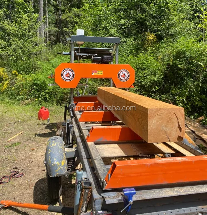 Portable Bandsaw Mill with Mobile Wheels | Horizontal Wood Bandsaw for ...