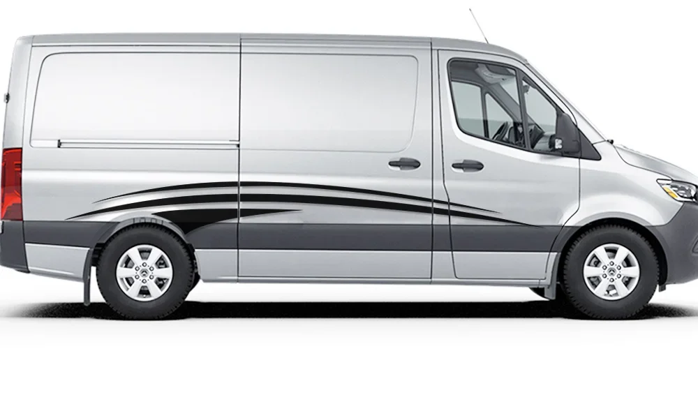 2Pcs Van Door Side Stickers Graphics Stripes Kit Cover Auto Body Decor ...