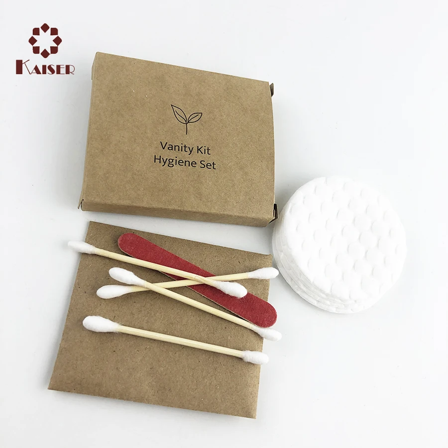 ECO Friendly Hotel Vanity Kit Set Cotton Buds in Kraft Paper Box ...