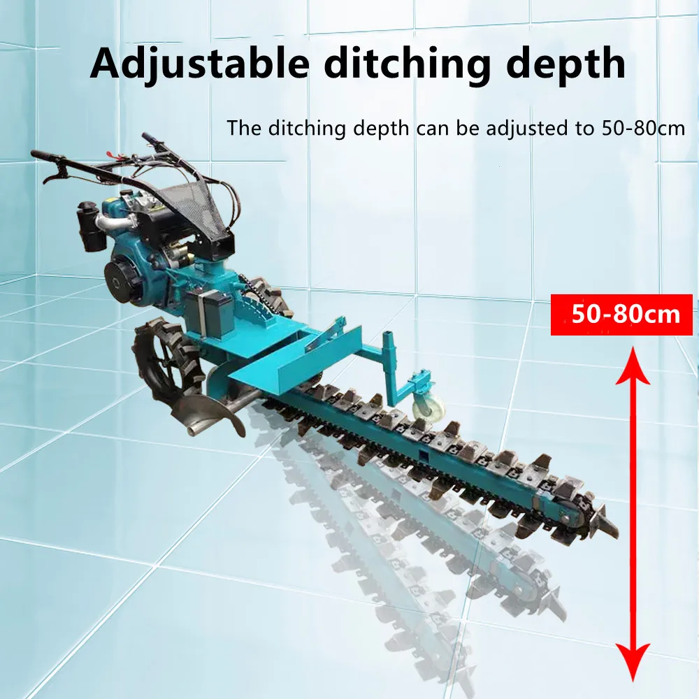 Farm Hand Push Chain Trencher Mini Cable Chain Trencher Multifunctional ...