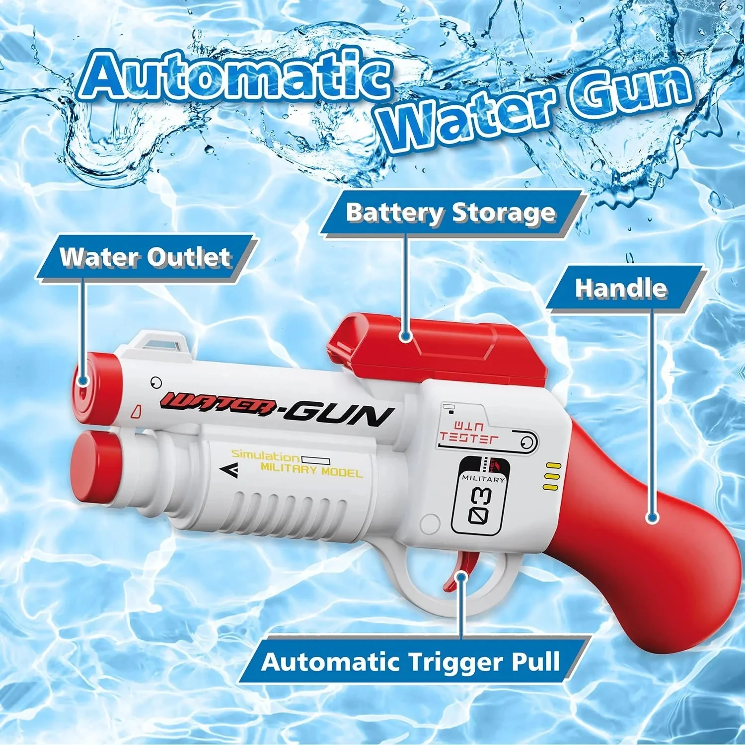 2024 Small Electric Automatic Toy Gun Water Squirt Gun For Kids Outdoor ...