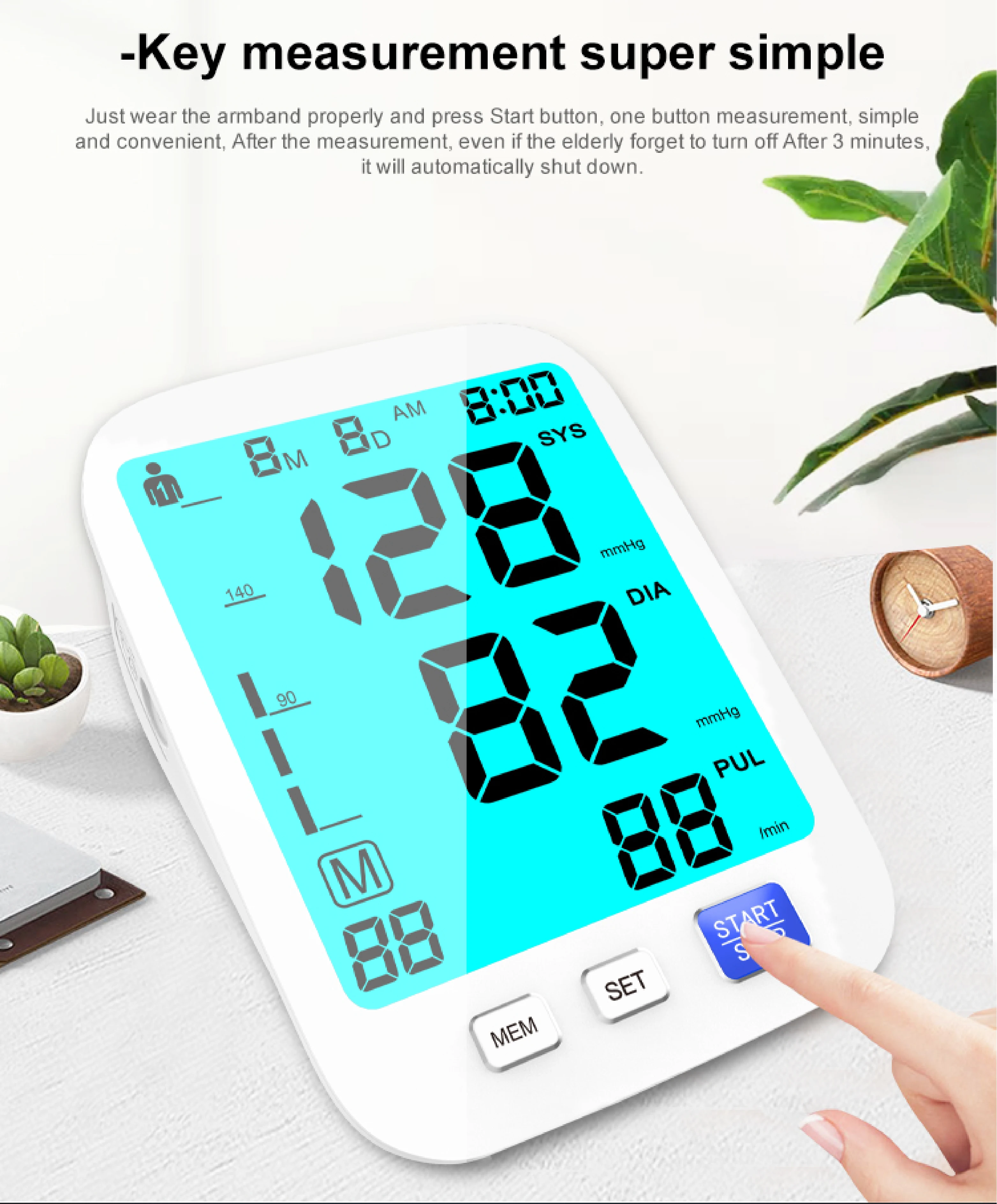 Clinic Blood Pressure Machine - Digital Sphygmomanometer
