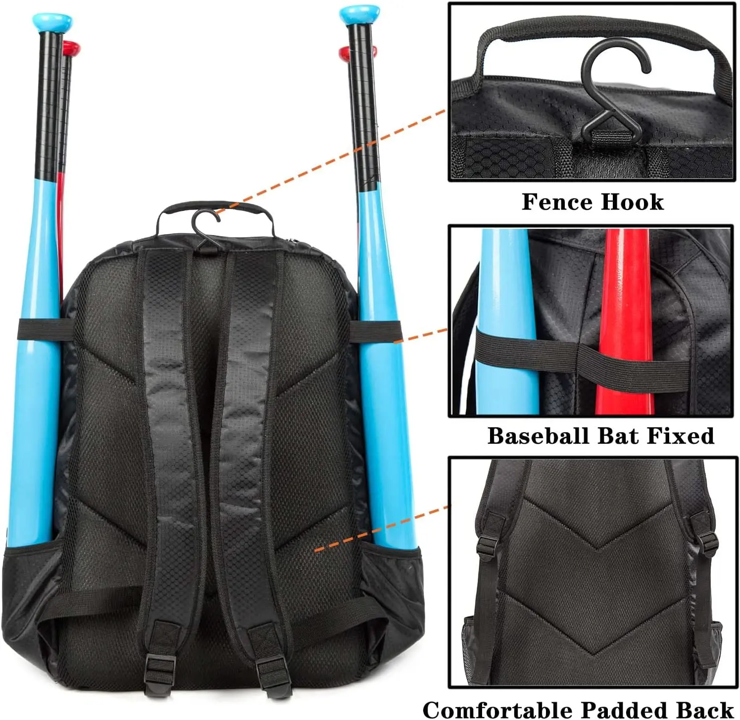 Wholesale Custom Logo Baseball Bat Backpack Bags Large Capacity ...