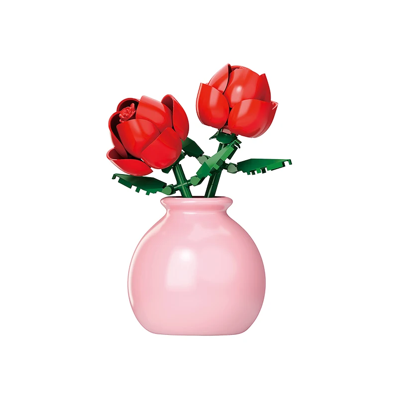 Oem Nine-vase Flower Arrangement Building Block Set Plastic Abs ...