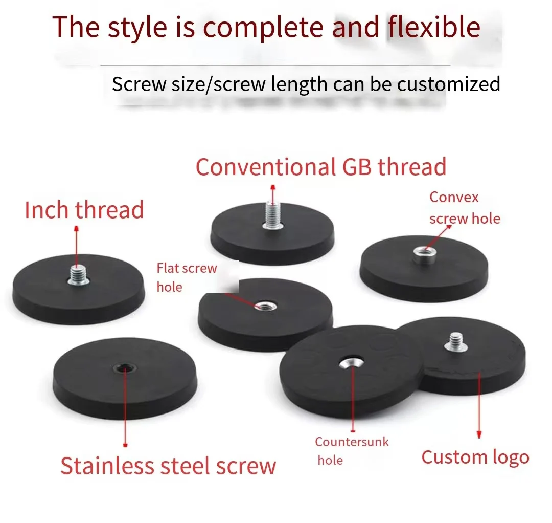 Magnetic Rubber Coated Mounting Magnet Base N35-n52 D43*6mm M4 M6 ...