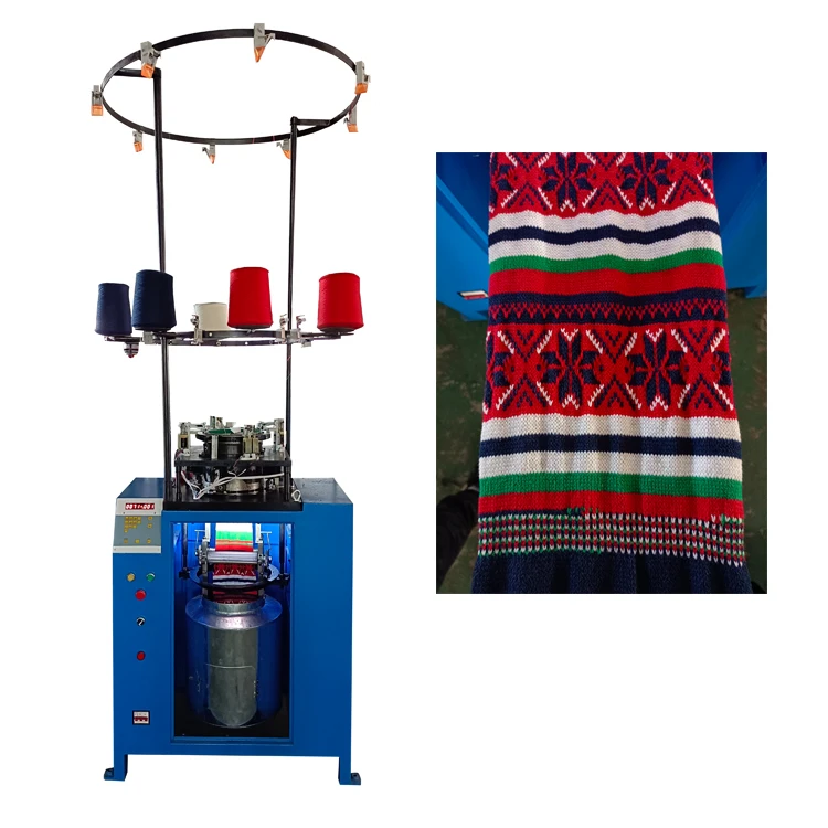 Jacquard Hat And Scarf Knitting Machine High Speed Circular Rib Hat ...