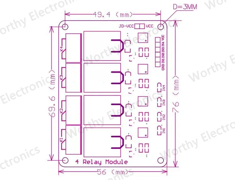 4 Ways 5v Relay Module 12v With Optocoupler Isolation Mcu Control Board ...