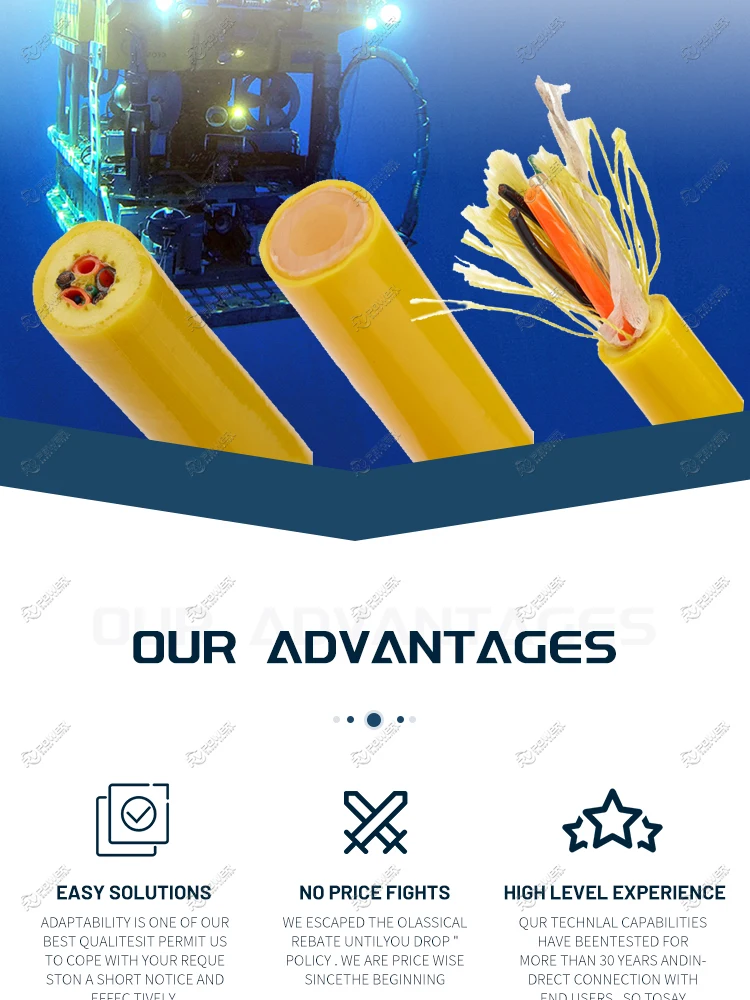 ROV Hybrid Umbilical Cable: Power, Optic Fiber, Communication & Hose ...