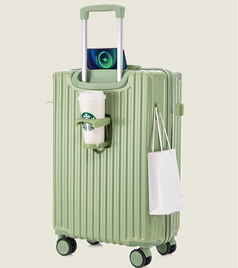 Koowo Hardside Luggage - Vintage Multifunctional Suitcase