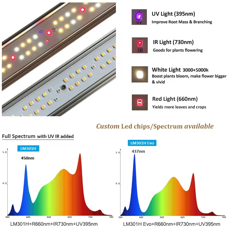 Original LM301H Evo Balanced PPFD Grow Lights 480W Full Spectrum