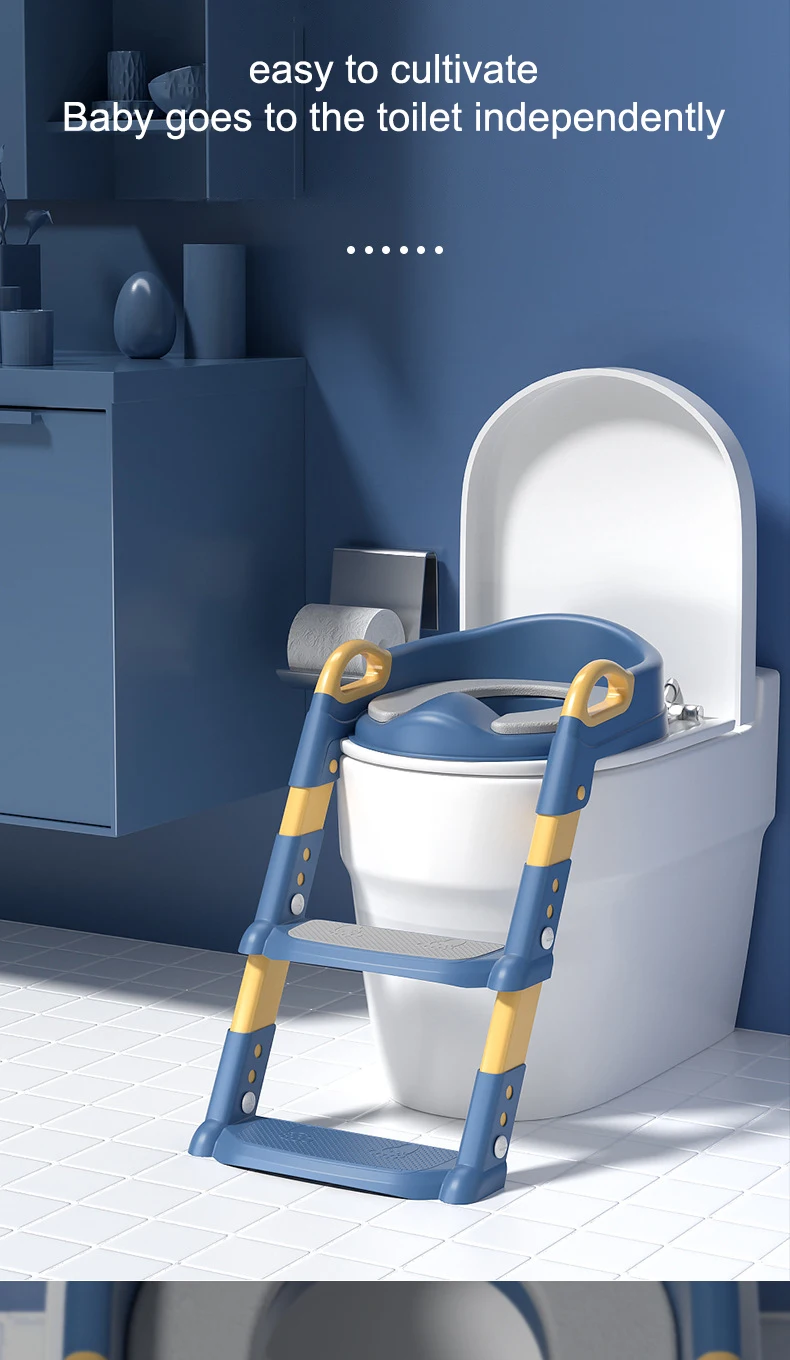 With Step Stool Baby Toilets Ladder for Children Kids Plastic Chair ...