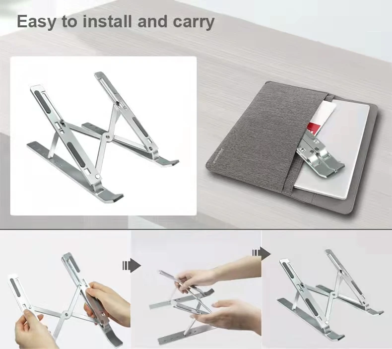 Aluminium Alloy Folding Laptop Stand & Desk Mount, OEM/ODM