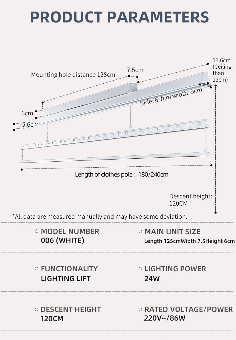Balcony Ceiling Electric Drying Rack Lighting Smart Automatic Laundry ...