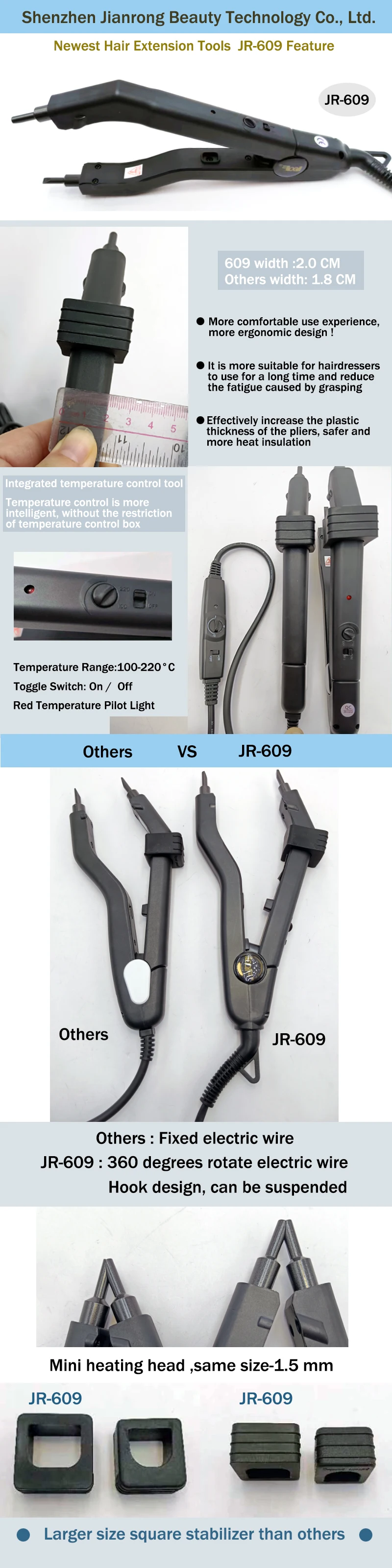 LOOF 609 Professional Combine Hair Extension Tool Kit