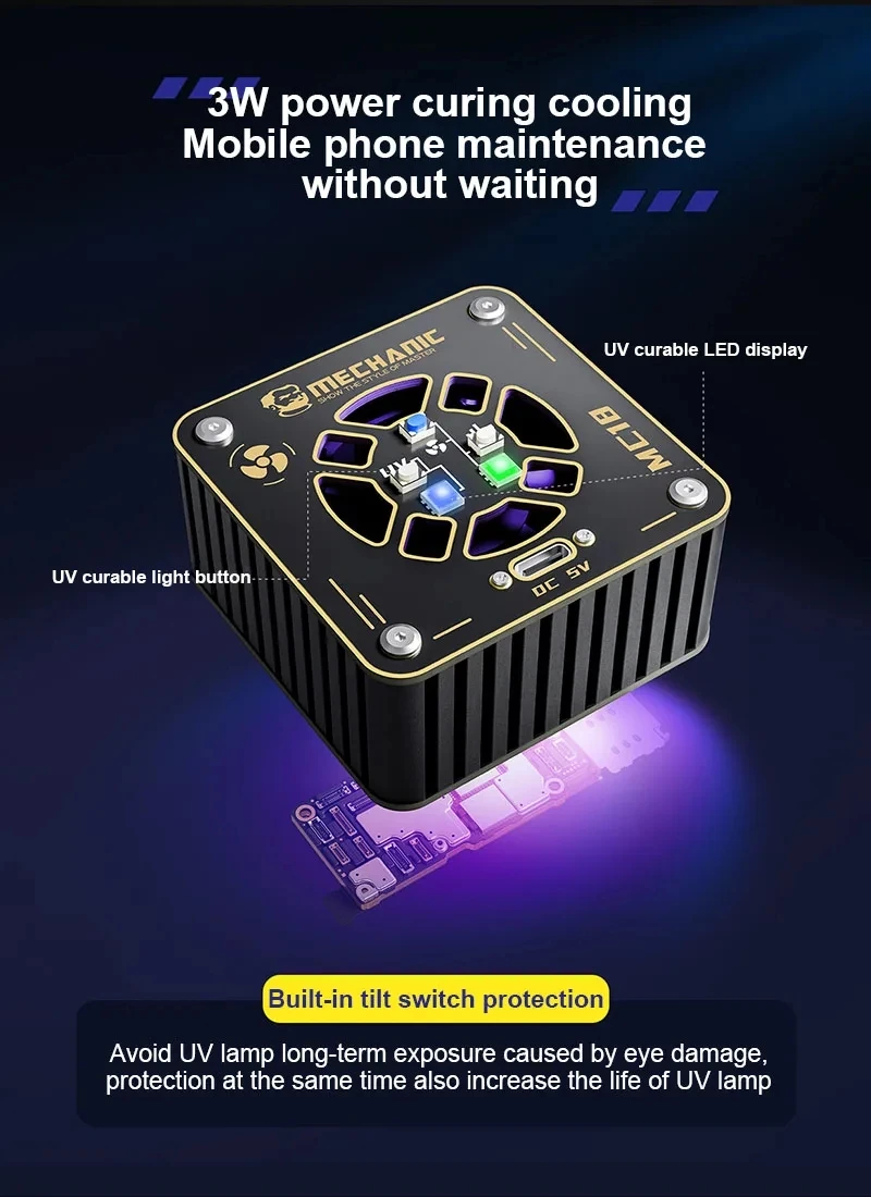 MECHANIC MC18 UV Curing Lamp - Dual Function Cooling Fan