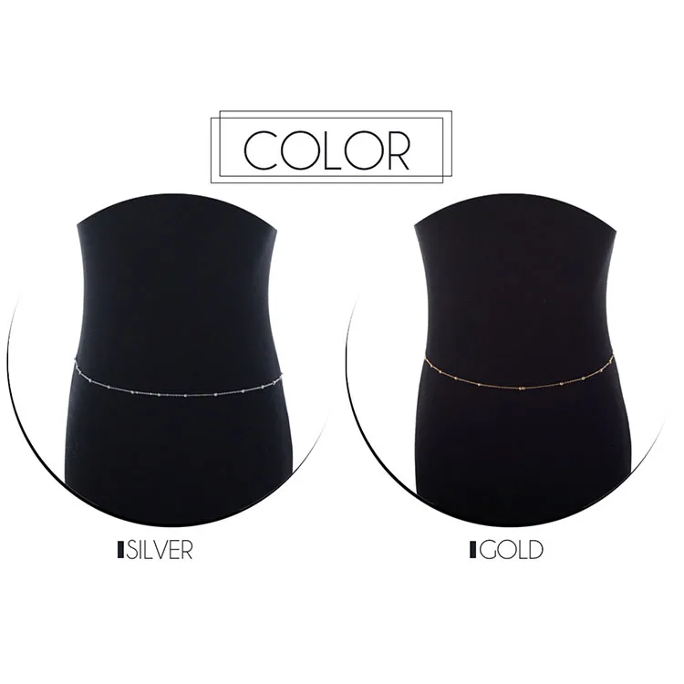 2021 New Sexy Trendy 18k Gold Silver Plated Beaded Waist Chain