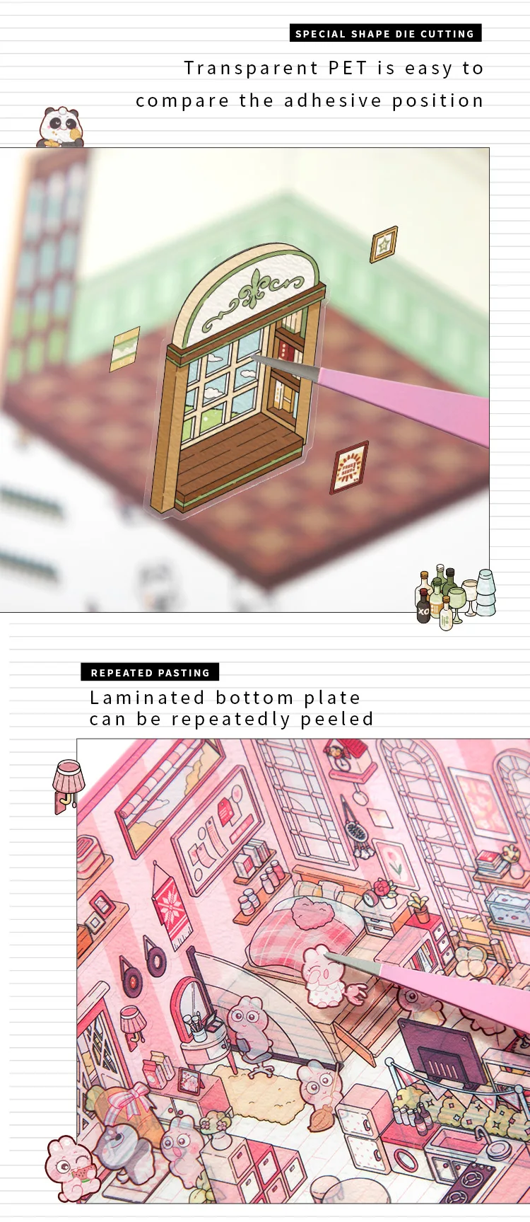 SIMNO Decompress Kawaii Stationery - Cute DIY Stickers