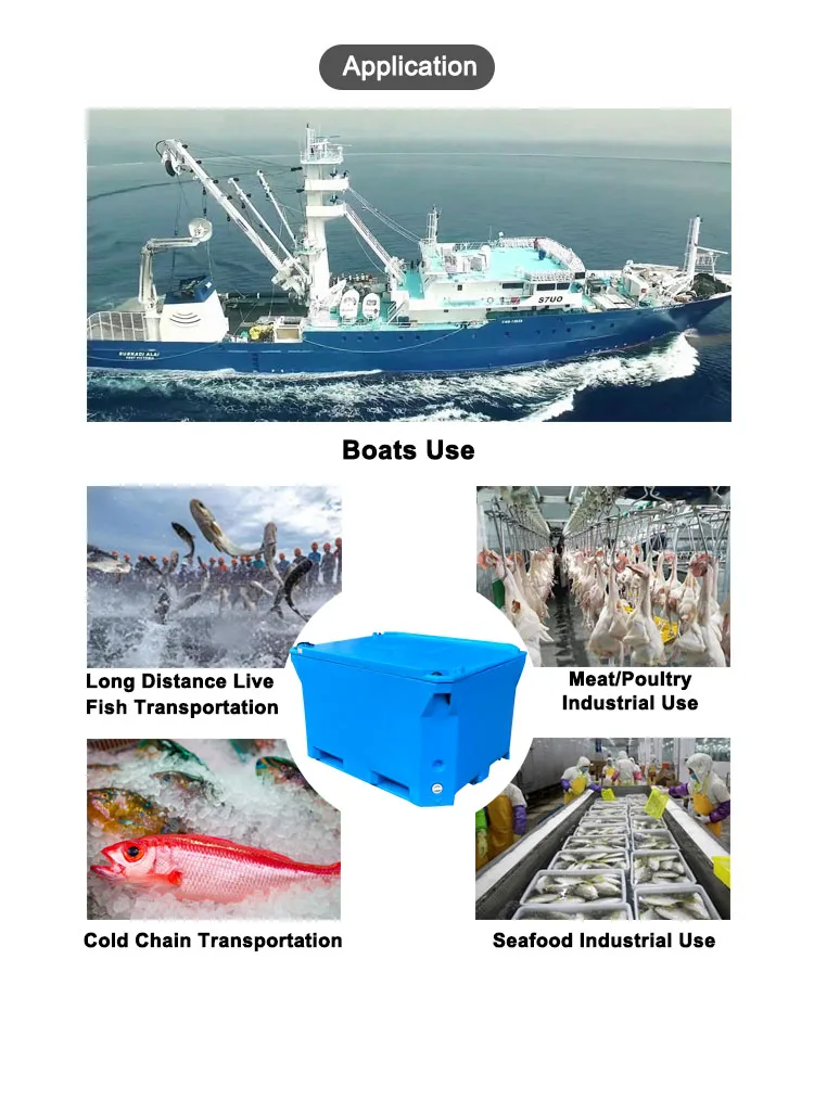 Heavy Duty 1000L Insulated Seafood Containers for Transport