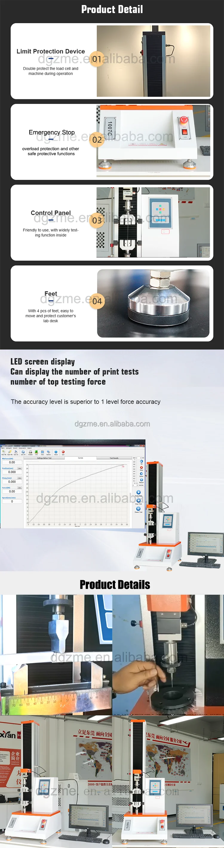 Customized ASTM C1161 Standard UTM Tester for Ceramic Strength
