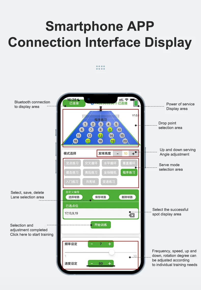 Pusun PT Smart Pro Tennis Ball Machine - Intelligent & Versatile