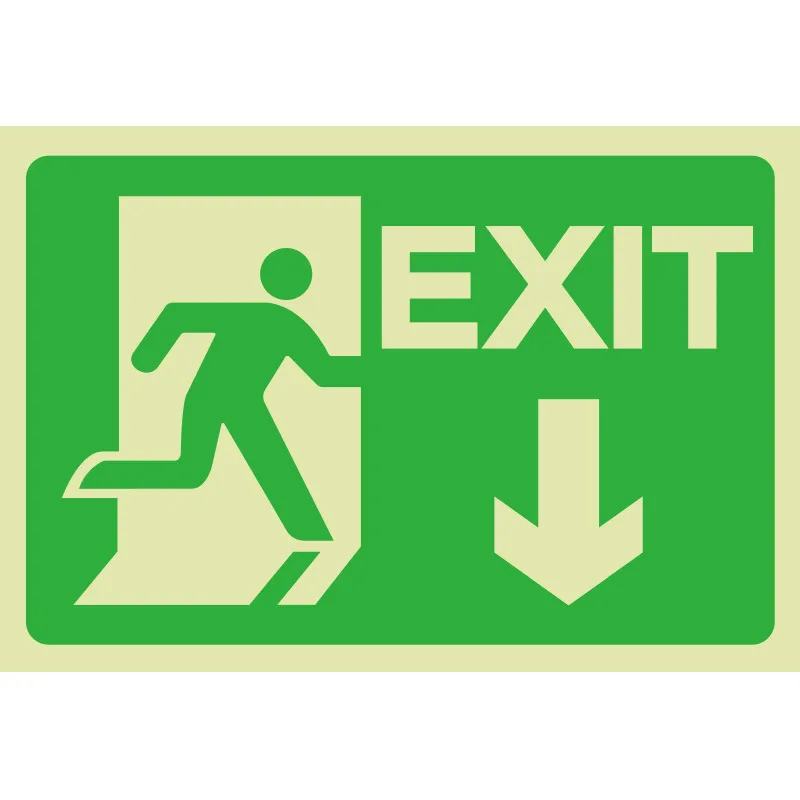 Custom Reflective Safety Signages Emergency Fire Exit Warning Sign Glow ...