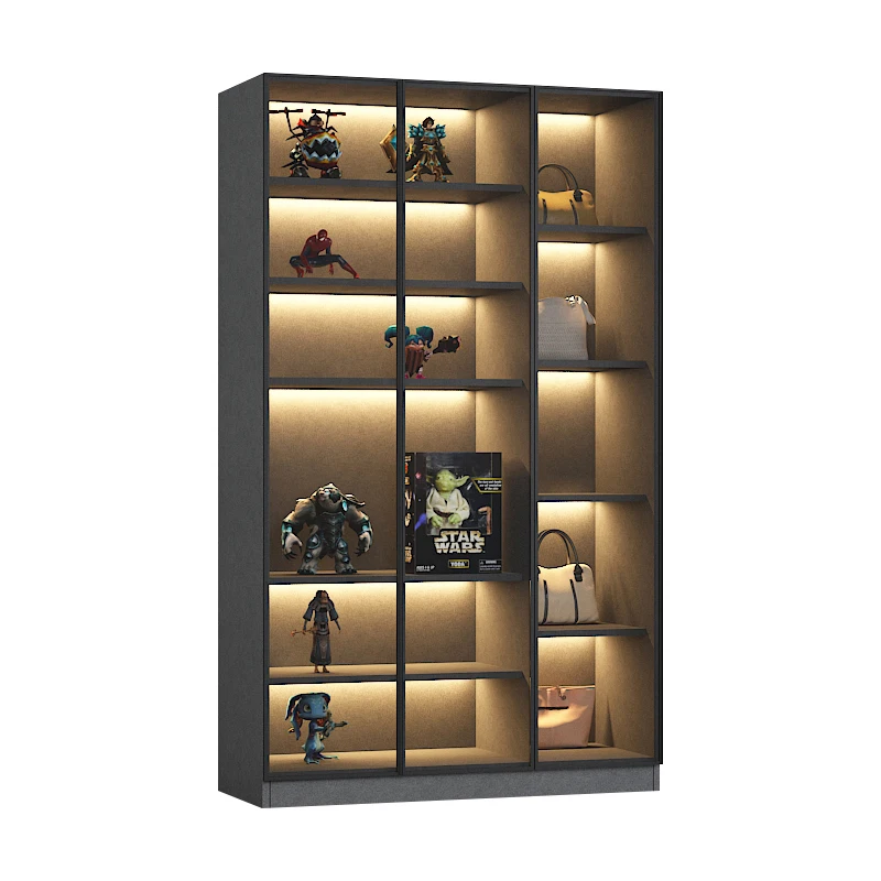 Wooden Glass Display Cabinet with Lights - Custom Design