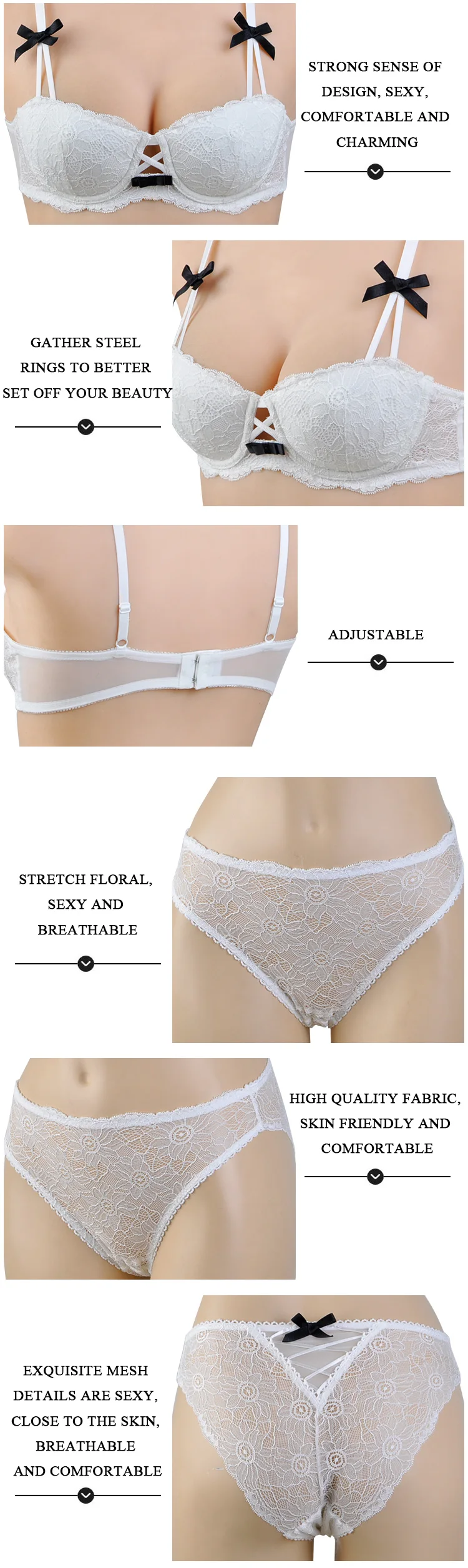 New Design Floral Hot Sexy Lace Breathable Women Lingerie Panties And