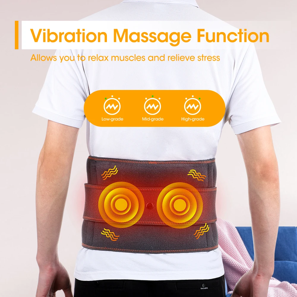 Adjustable Hot Compress Lumbar Massage Belt for Pain Relief