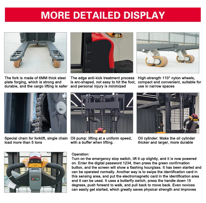 Warehouse Use Selflift Stacker Simple Operation Electric Stacker 1.5ton ...