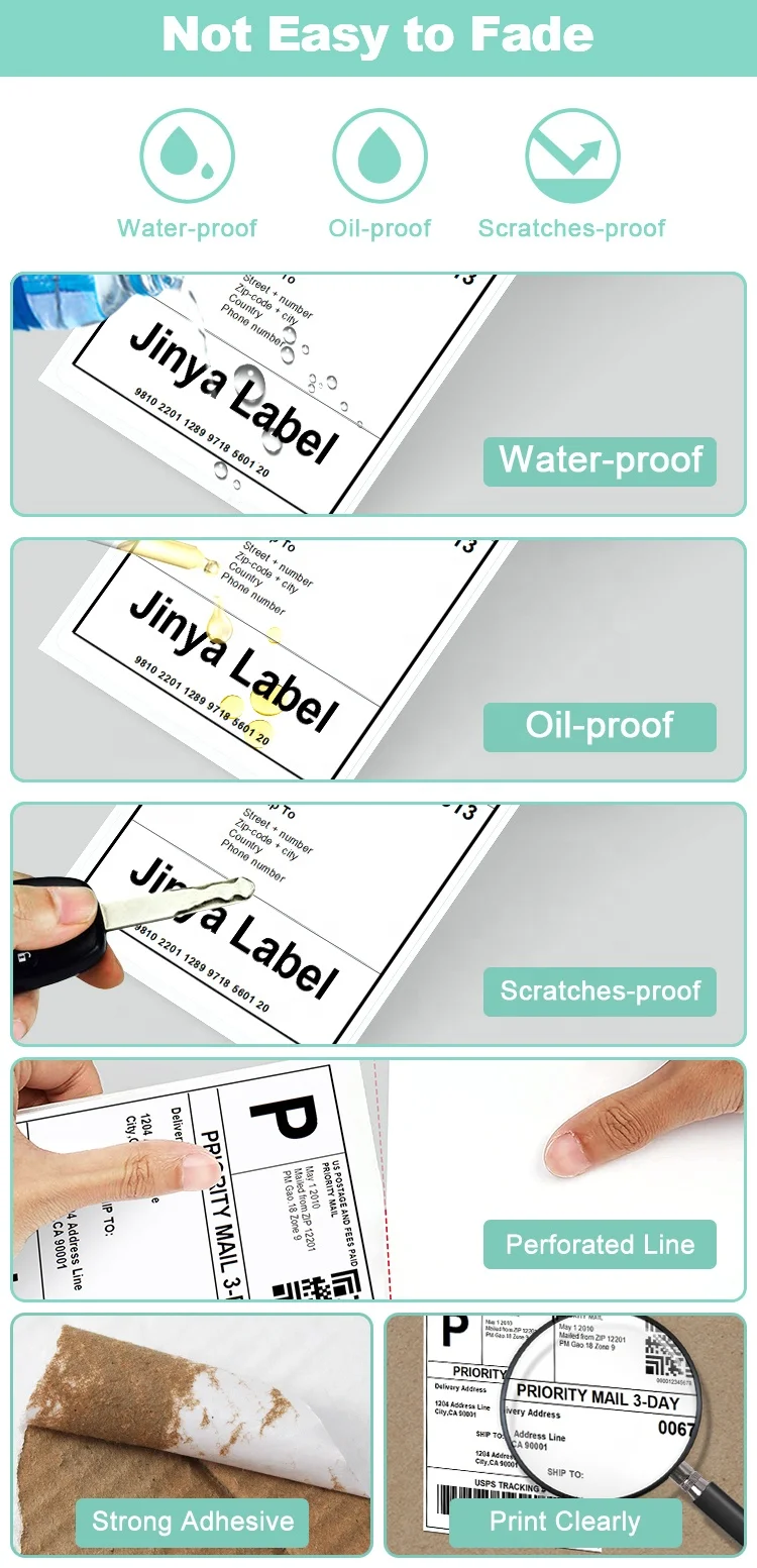 Blank Adhesive Etiqueta 4* 8 Waybill Thermal Paper Sticker Label Rolls ...